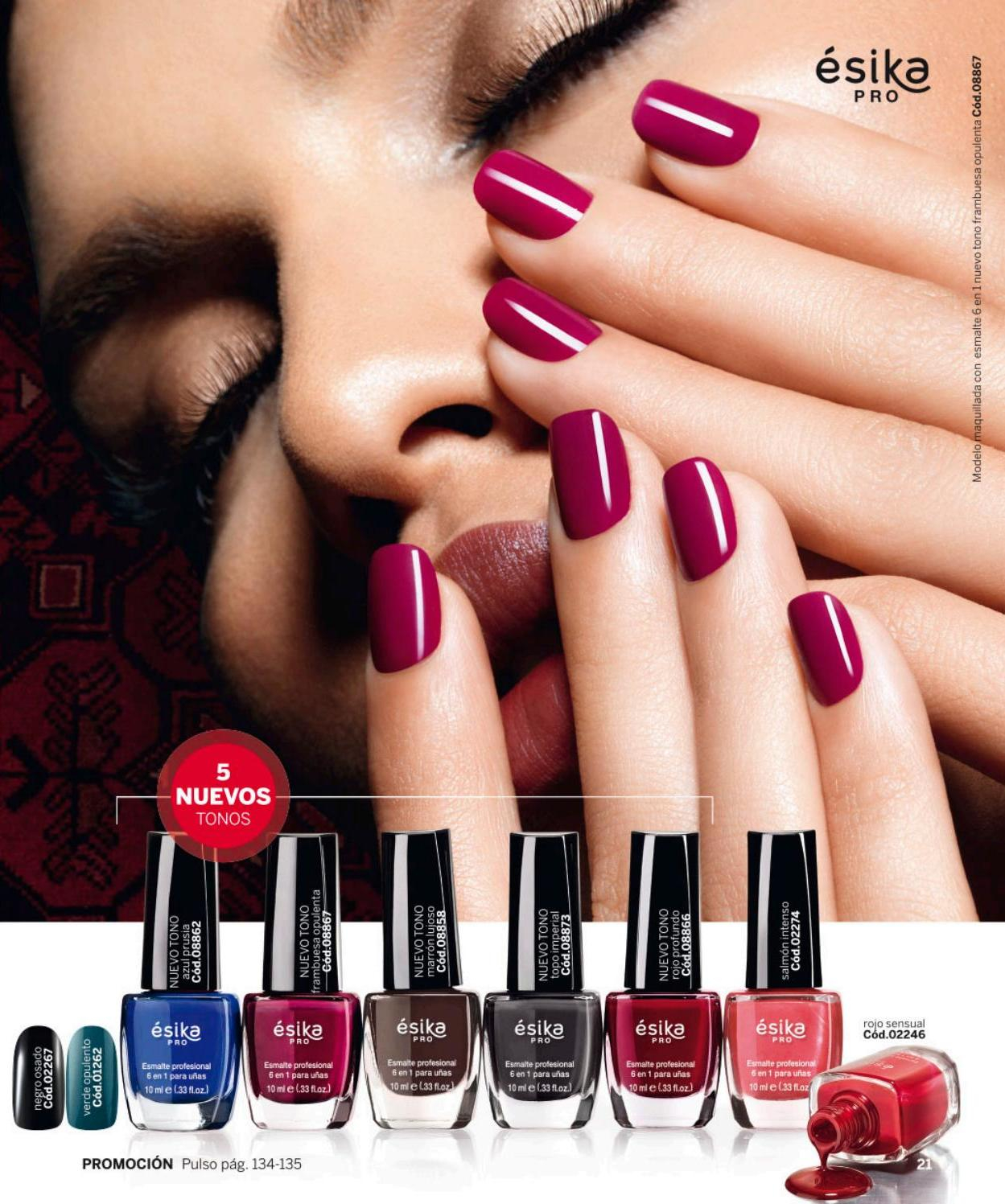 Esika - Esmalte Profesional 6 En 1 Nail Color Pimienta Caliente De 10ml ...